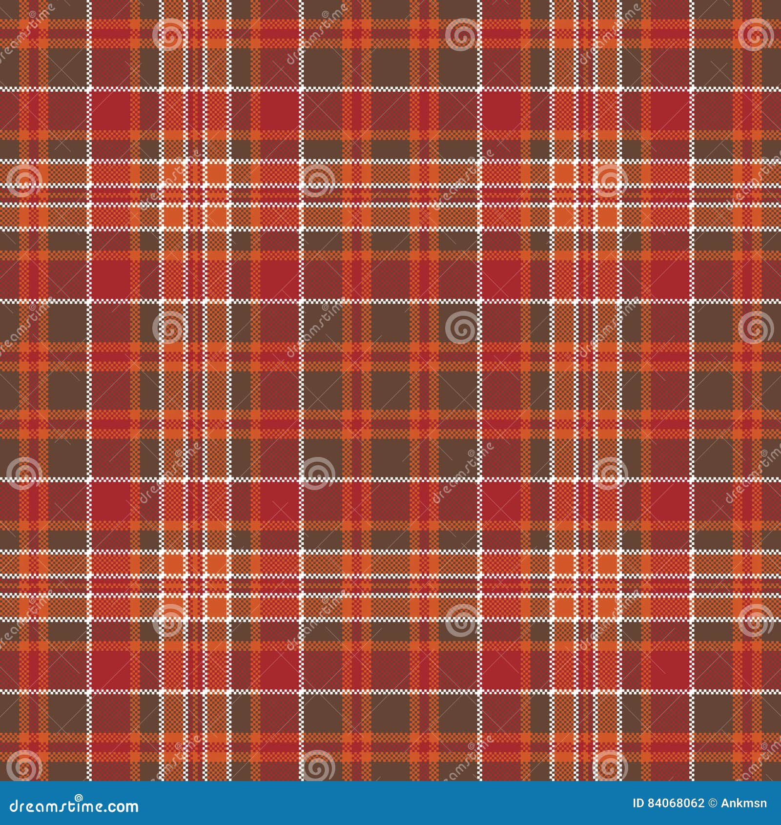 Warm Color Check Plaid Square Pixel Seamless Pattern Stock Vector ...