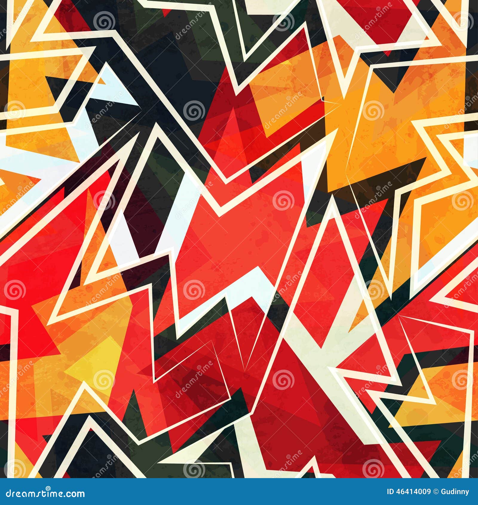 Warm Color Geometric Seamless Pattern Stock Vector - Illustration of ...