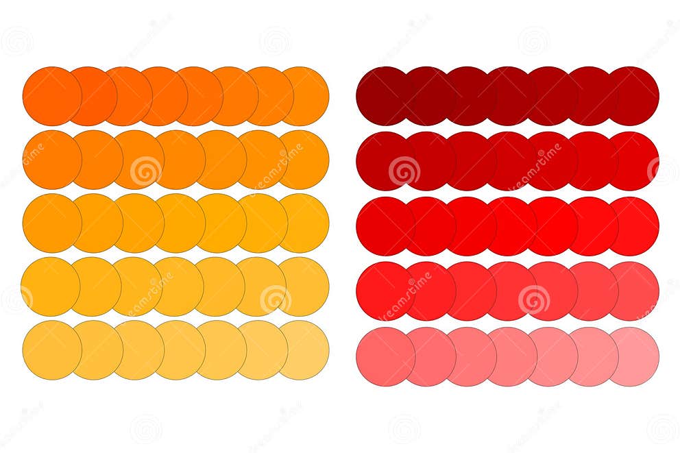 Warm Color Gradient Dots Array. Vector Graphic Design. Simple Circular ...