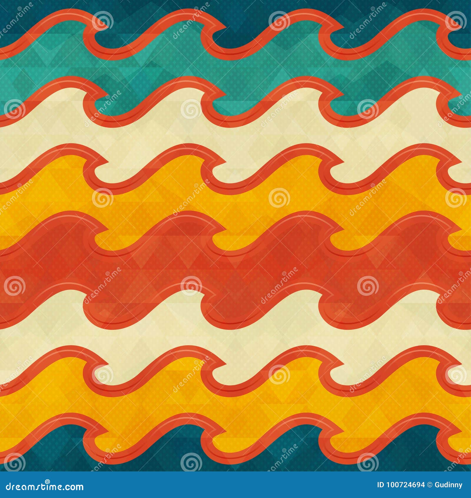 Warm Color Wave Seamless Pattern Stock Vector - Illustration of pattern ...