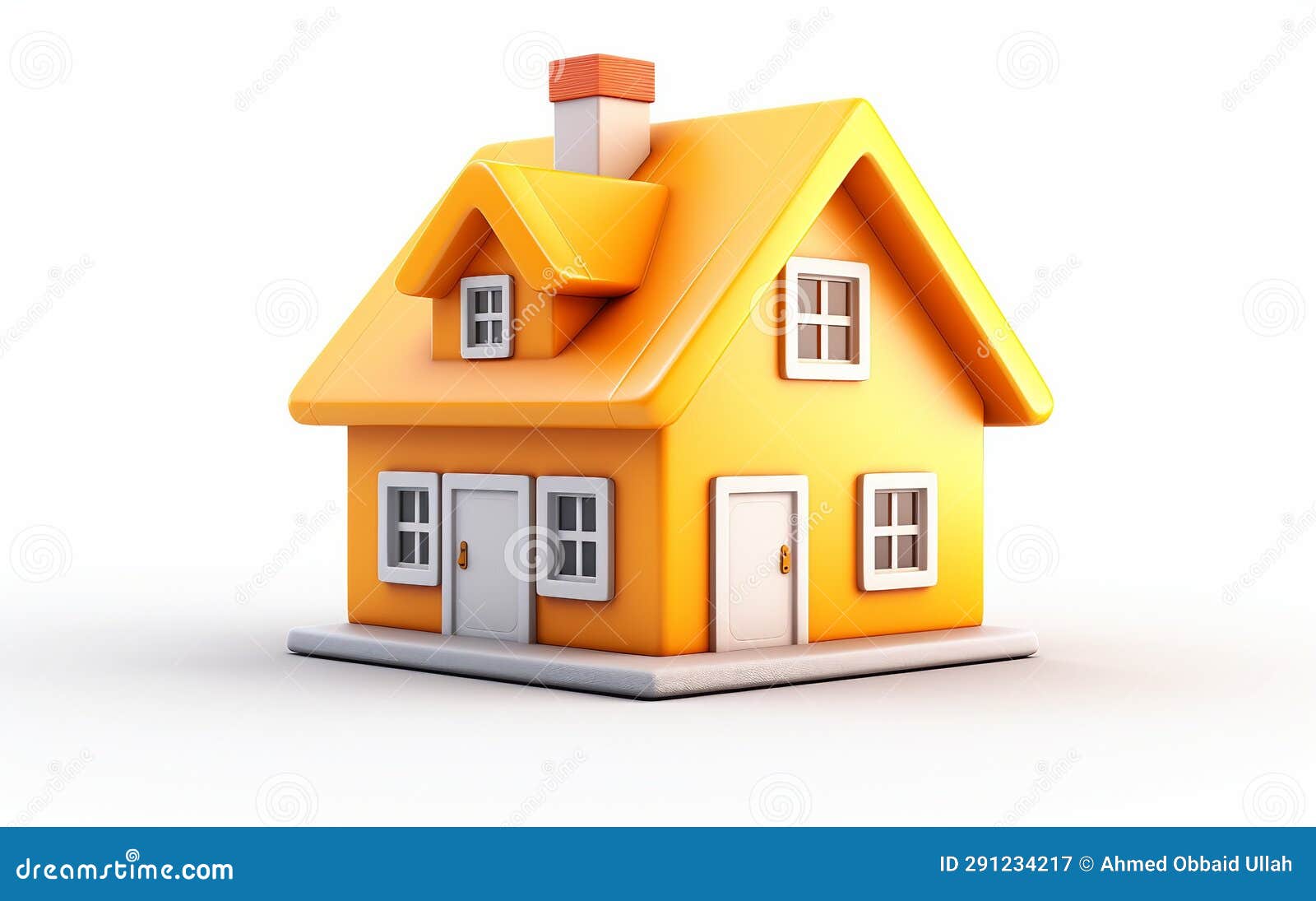 Warm-Colored House in 3D Animation Style. Generative by Ai Stock ...