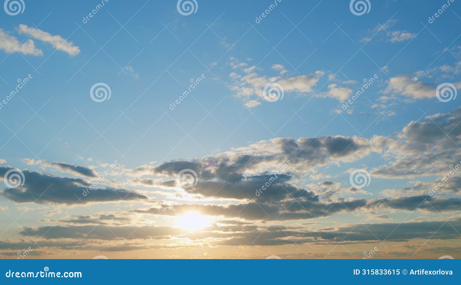 Warm Colors of Sky and Clouds at Sunset. Cloud Nature Background ...