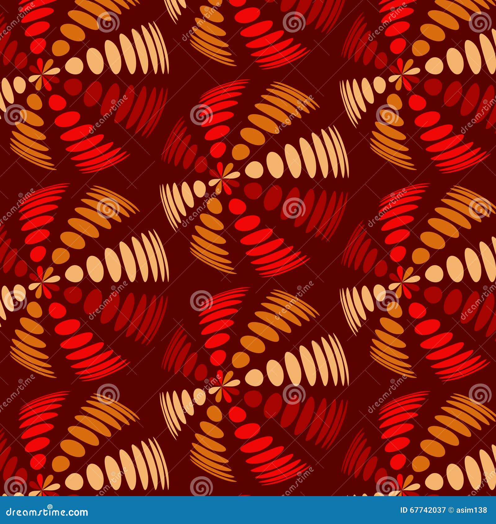 Warm Colours Vector Optical Swirl Repeating Circle Abstract Pattern ...