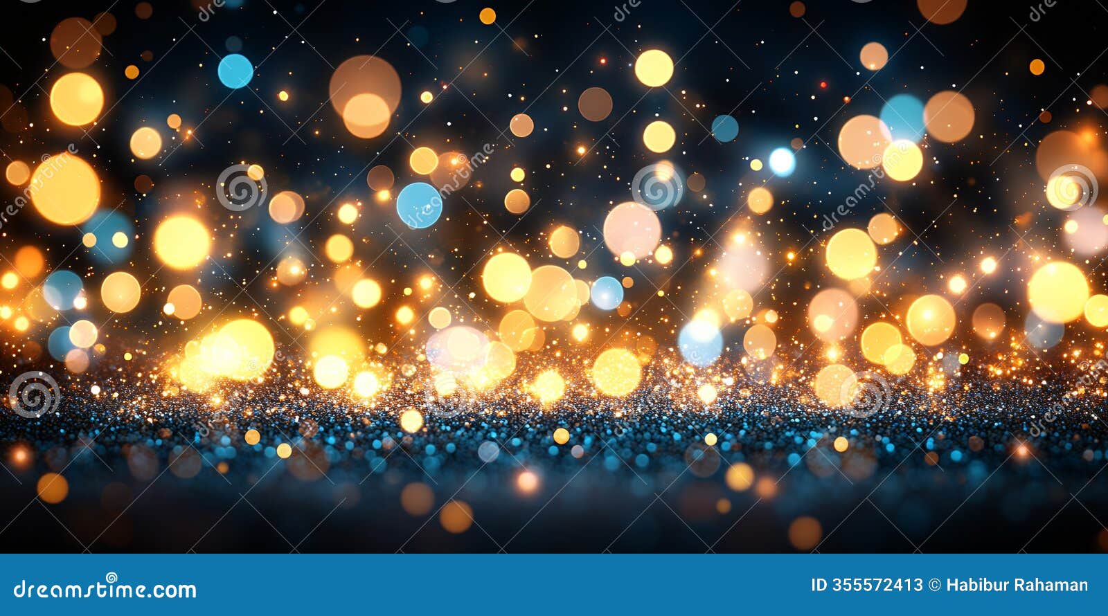 Warm and Cool Lights Sparkle on a Dark Backdrop Stock Illustration ...