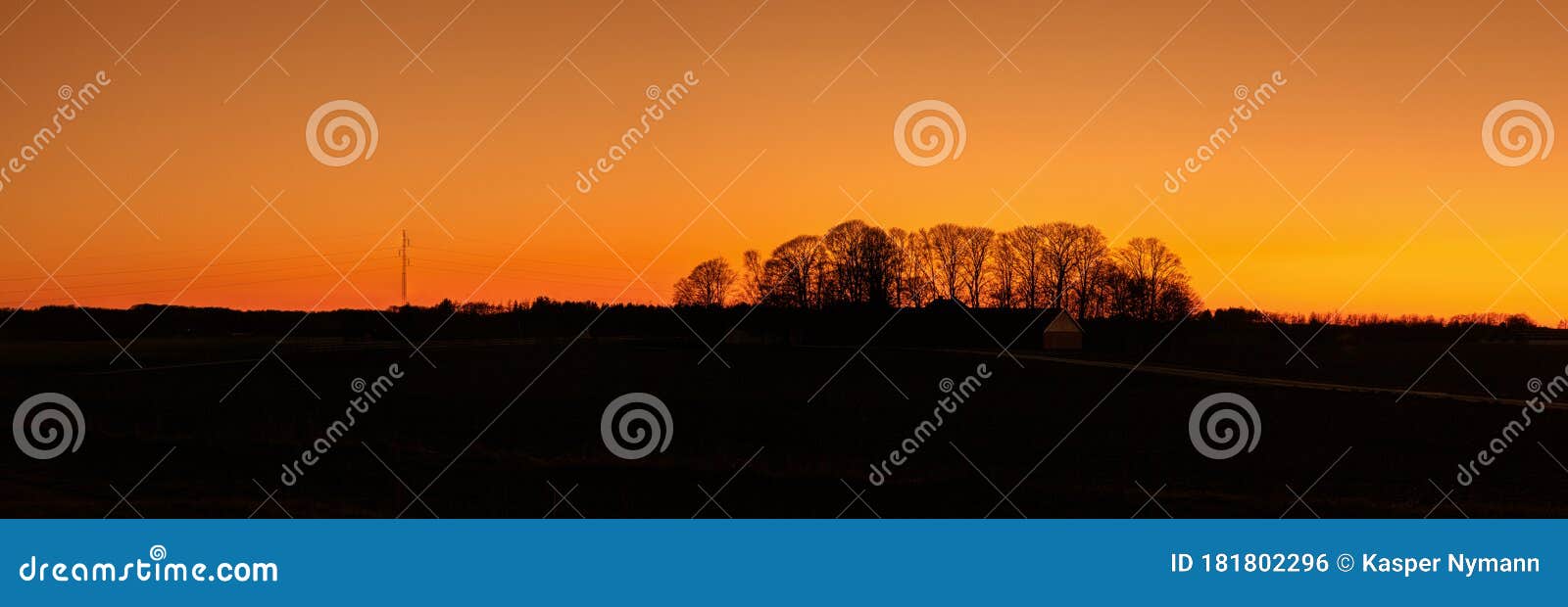 Warm Countryside Panorama Sunset Stock Photo - Image of backdrop ...