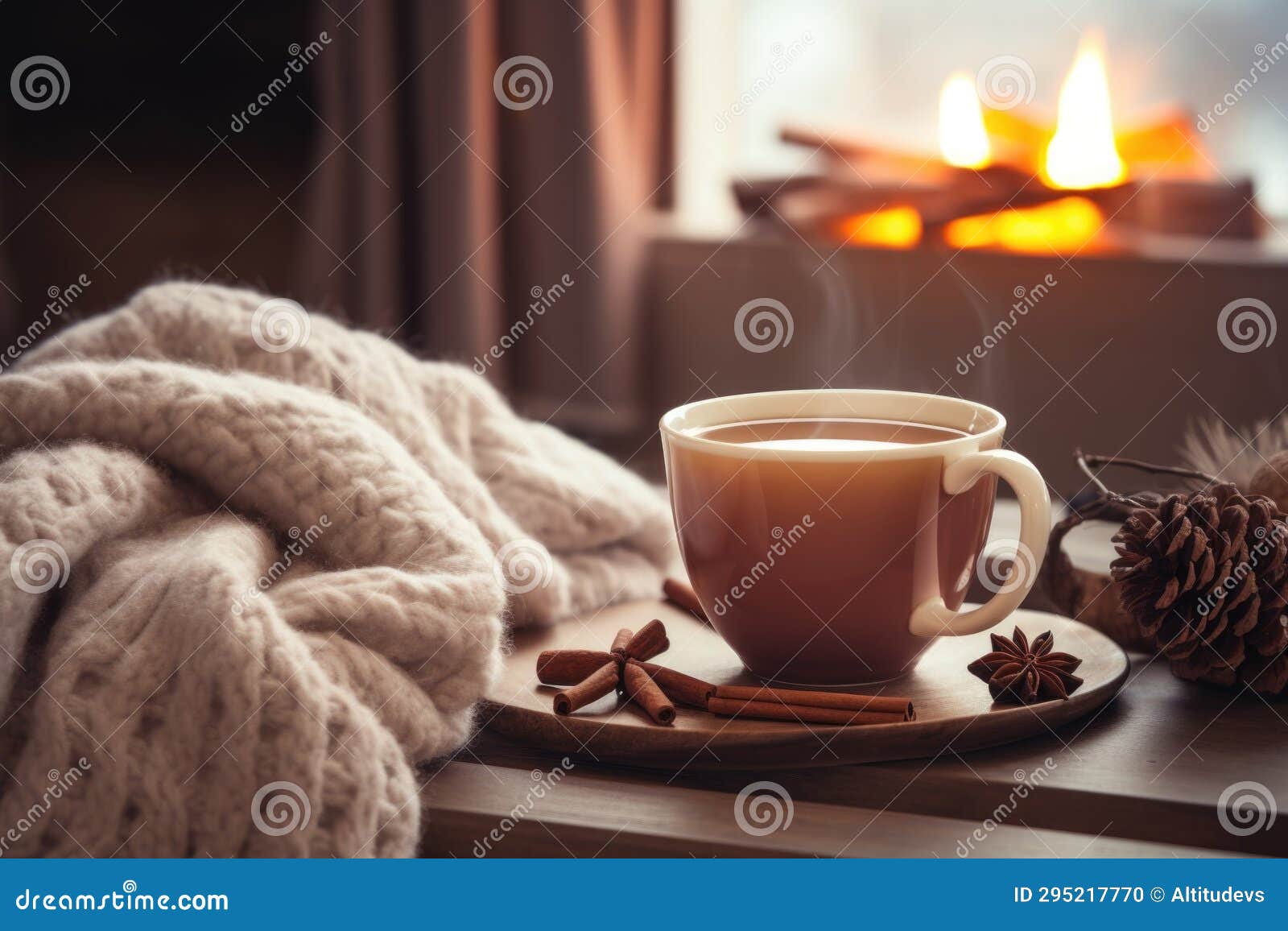 A Warm Cup of Tea in a Cozy Setting Stock Photo - Image of drink ...