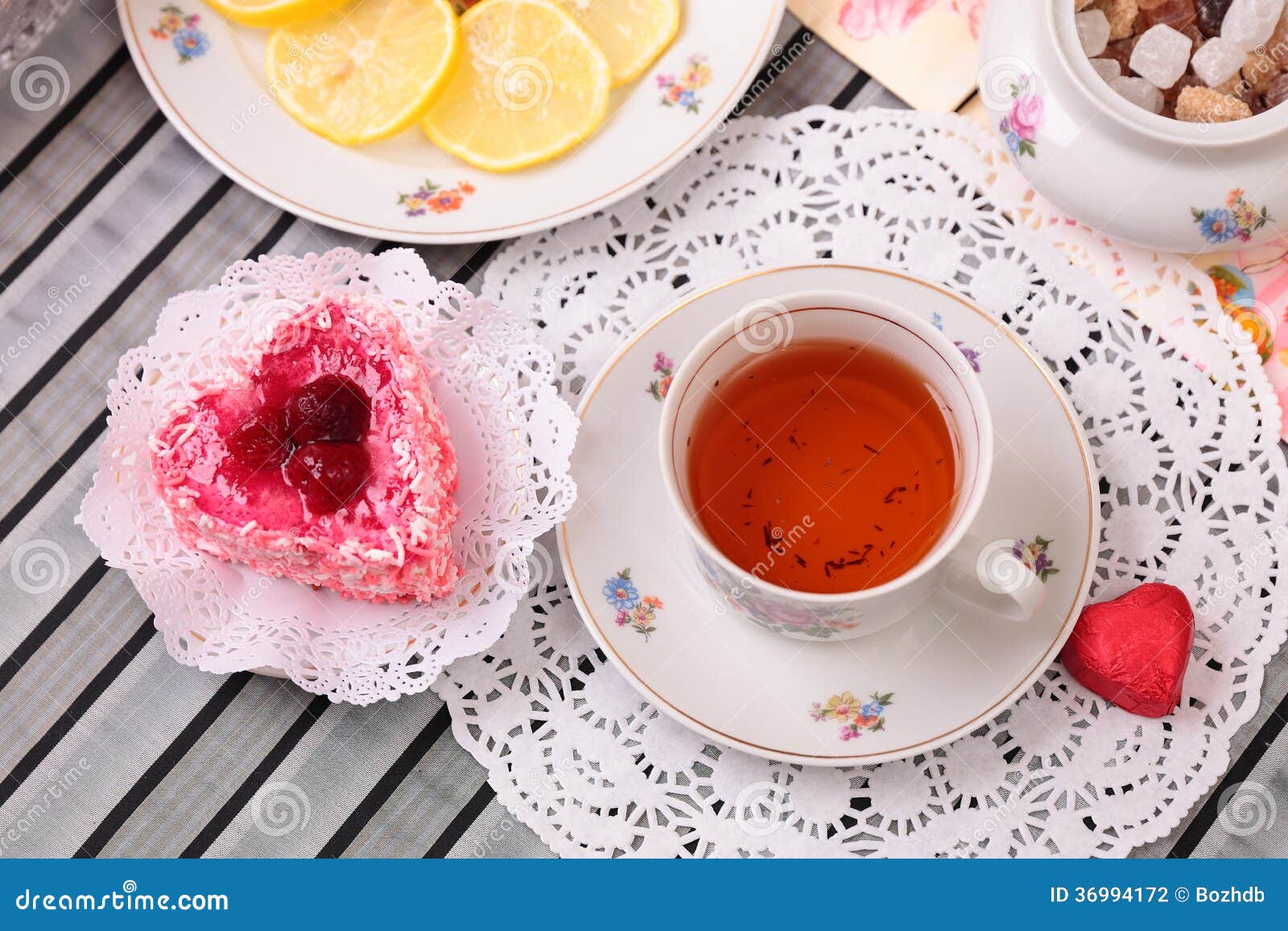 Warm cup of tea and sweets stock photo. Image of relax - 36994172