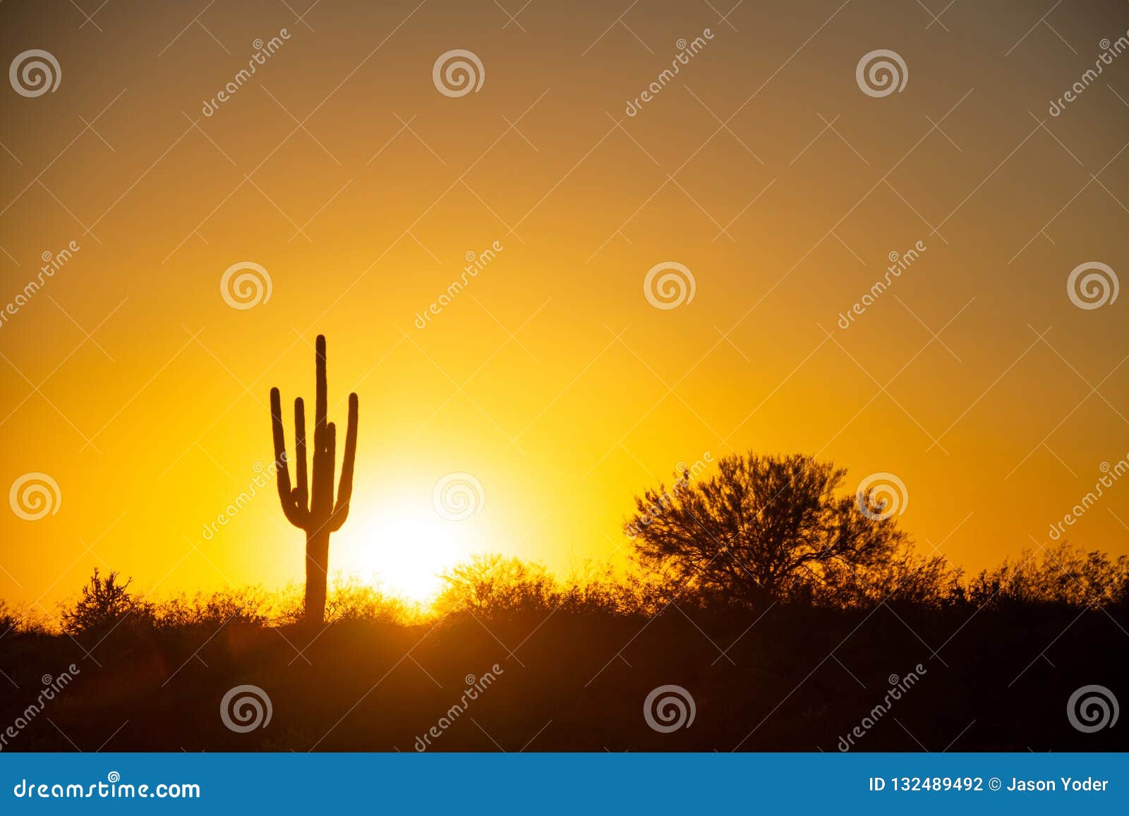 A Warm Desert Sunset Under a Cloudless Sky Stock Photo - Image of ...