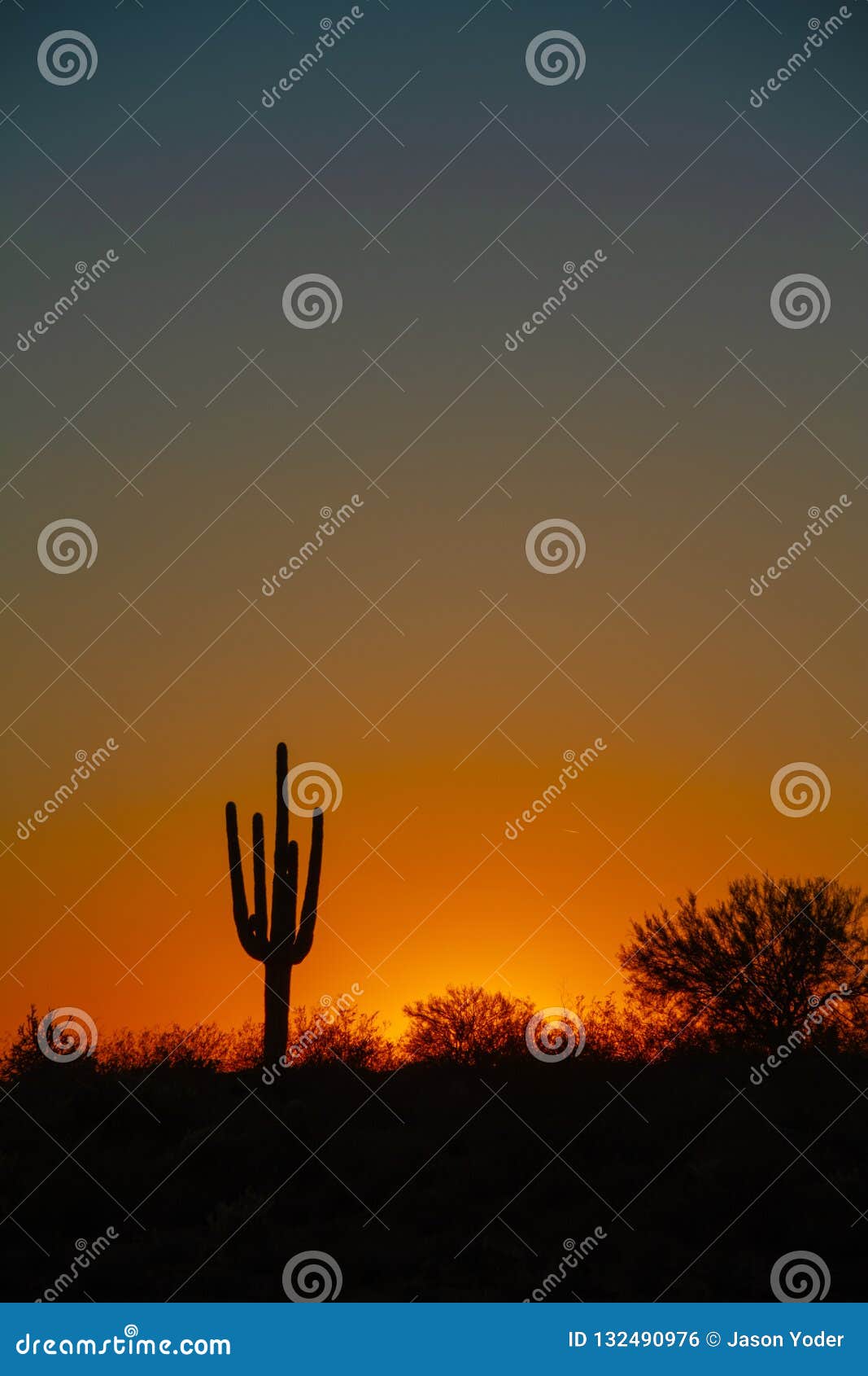 A Warm Desert Sunset Under a Cloudless Sky Stock Photo - Image of ...