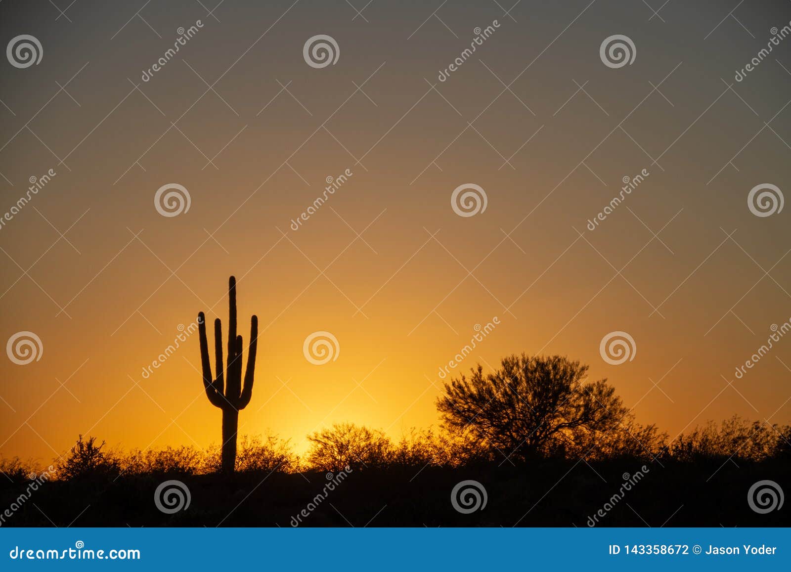 A Warm Desert Sunset Under a Cloudless Sky Stock Photo - Image of ...