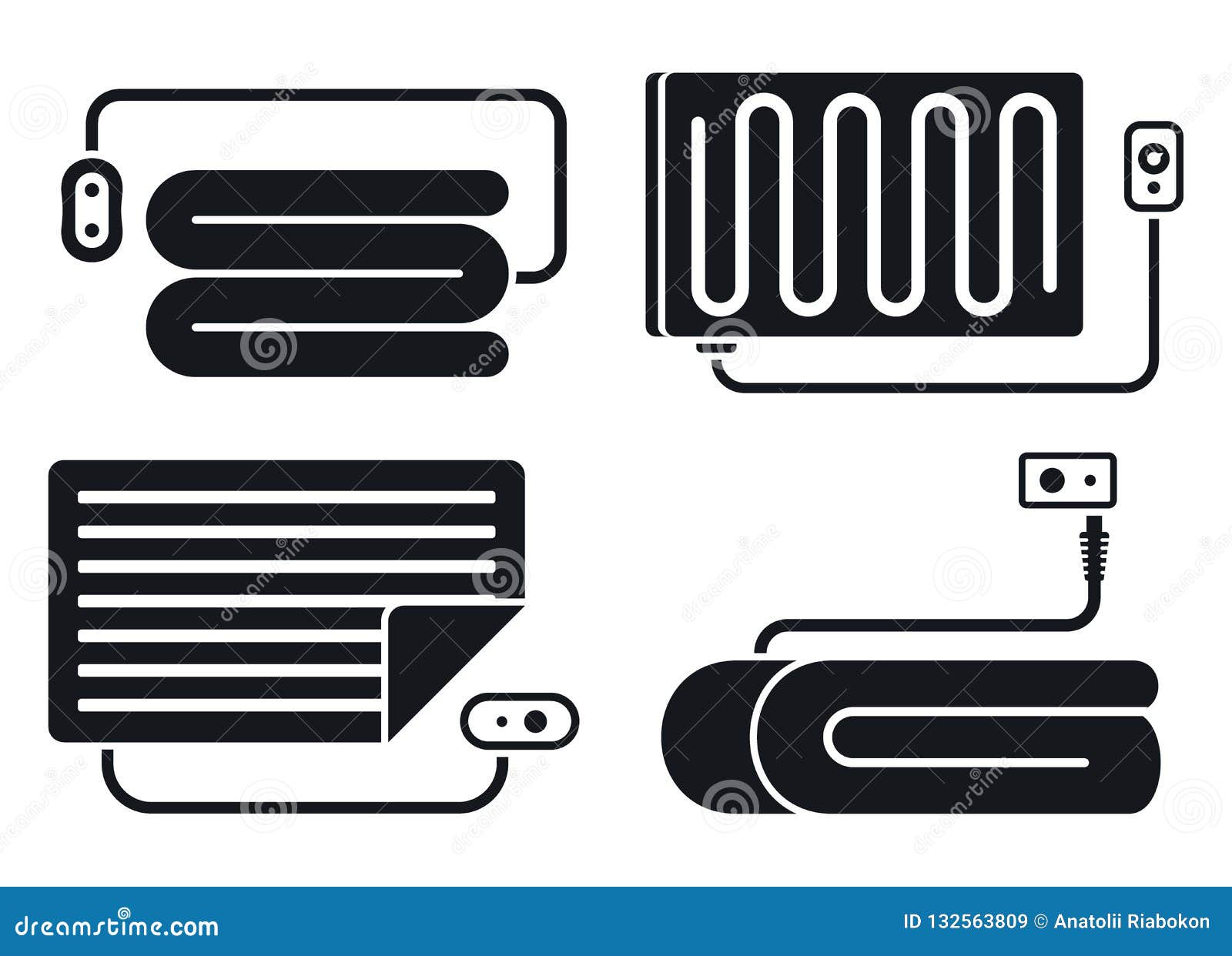 Heated Blanket Icon Set Vector Color | CartoonDealer.com #295915761