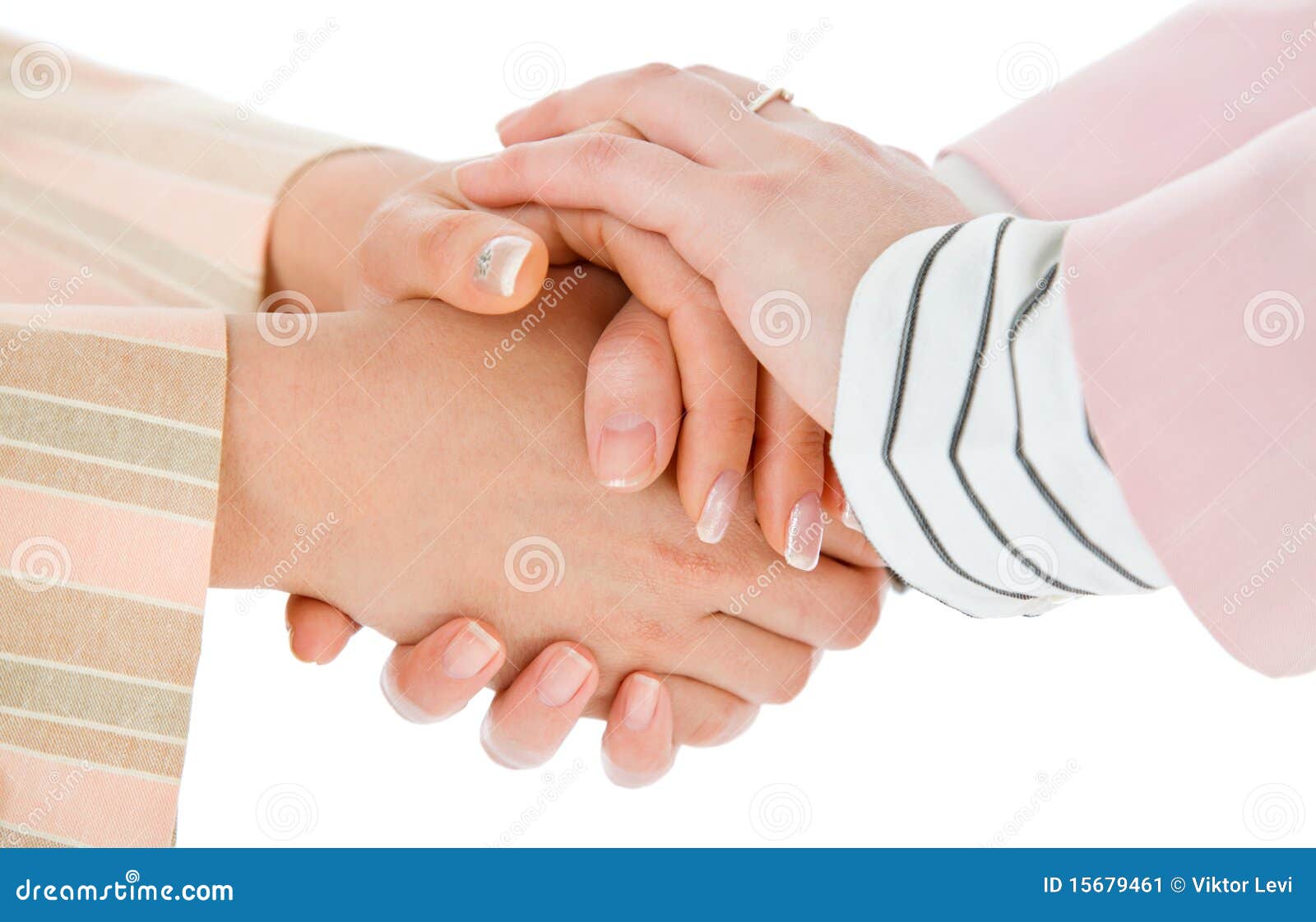 Warm Female Business Handshake Stock Image - Image of official, white ...