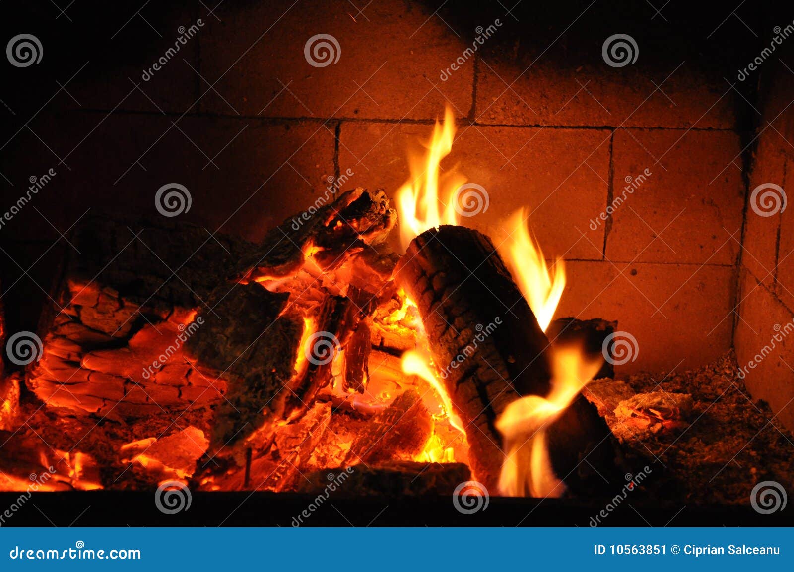 Warm fire stock image. Image of outside, chimney, warm - 10563851