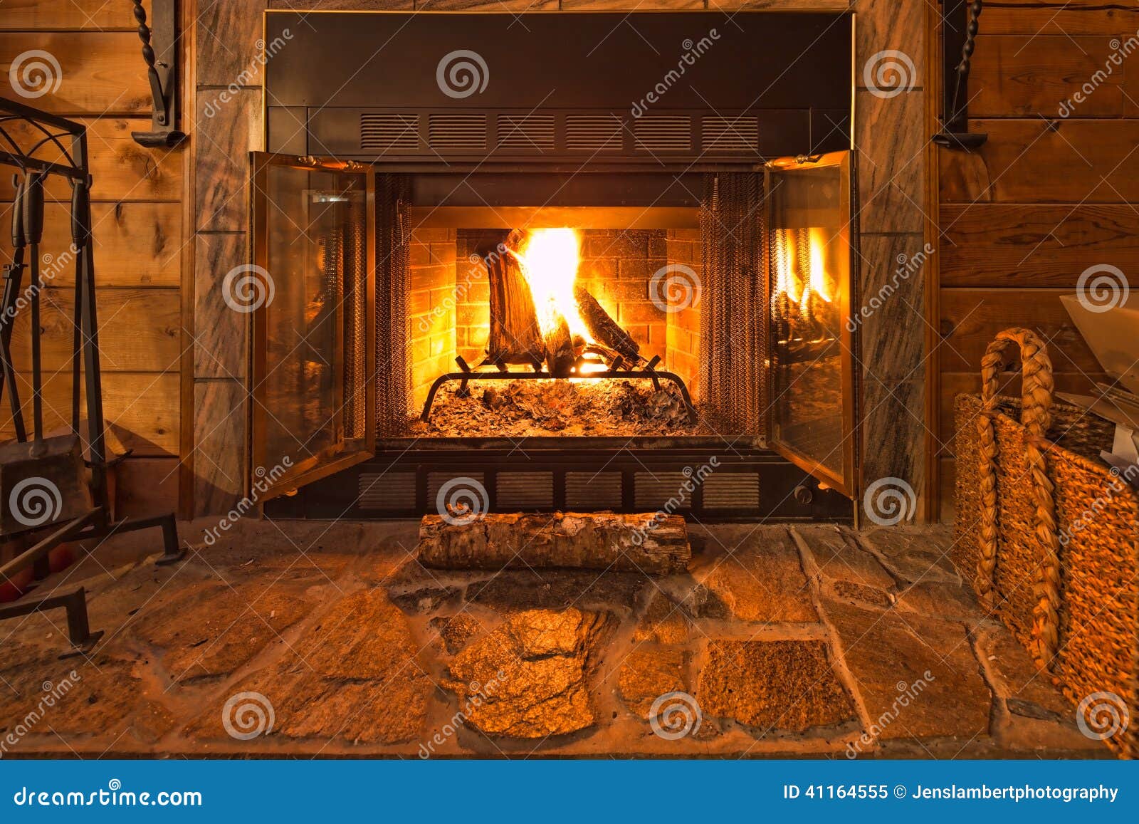 Warm Fireplace stock image. Image of wood, gold, warmth - 41164555