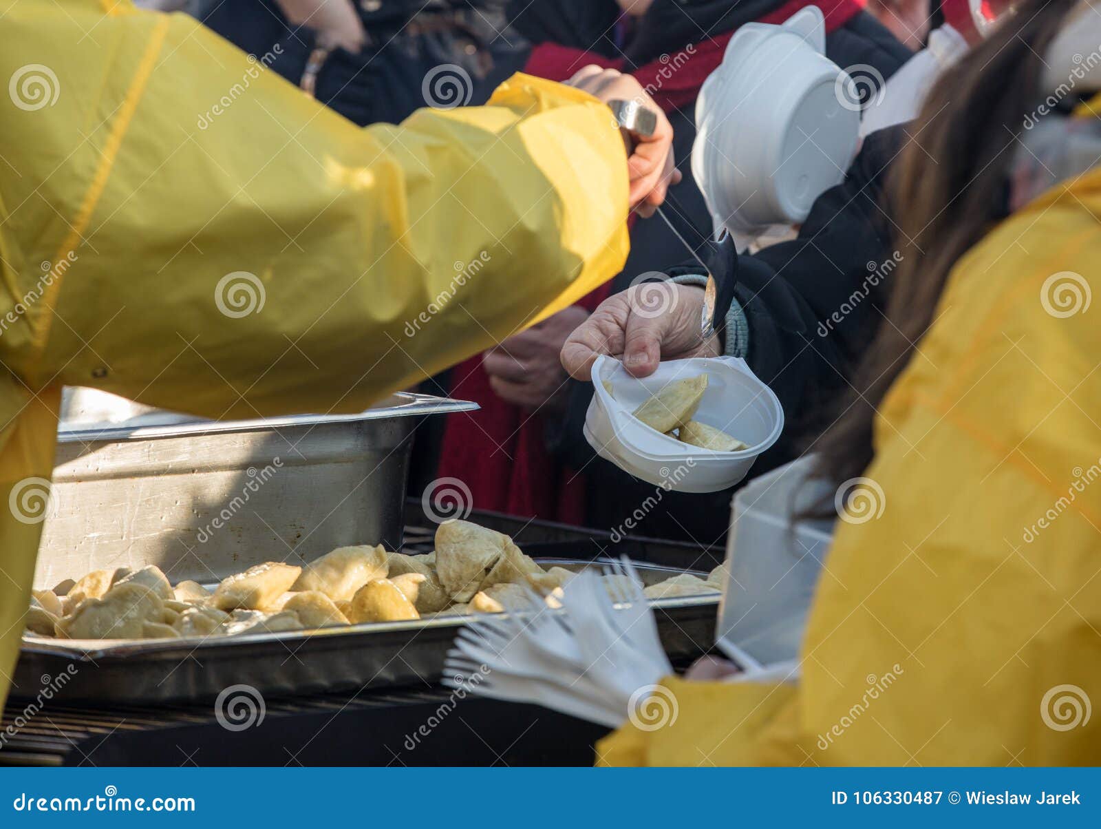 Warm Food for the Poor and Homeless. Stock Image - Image of ...