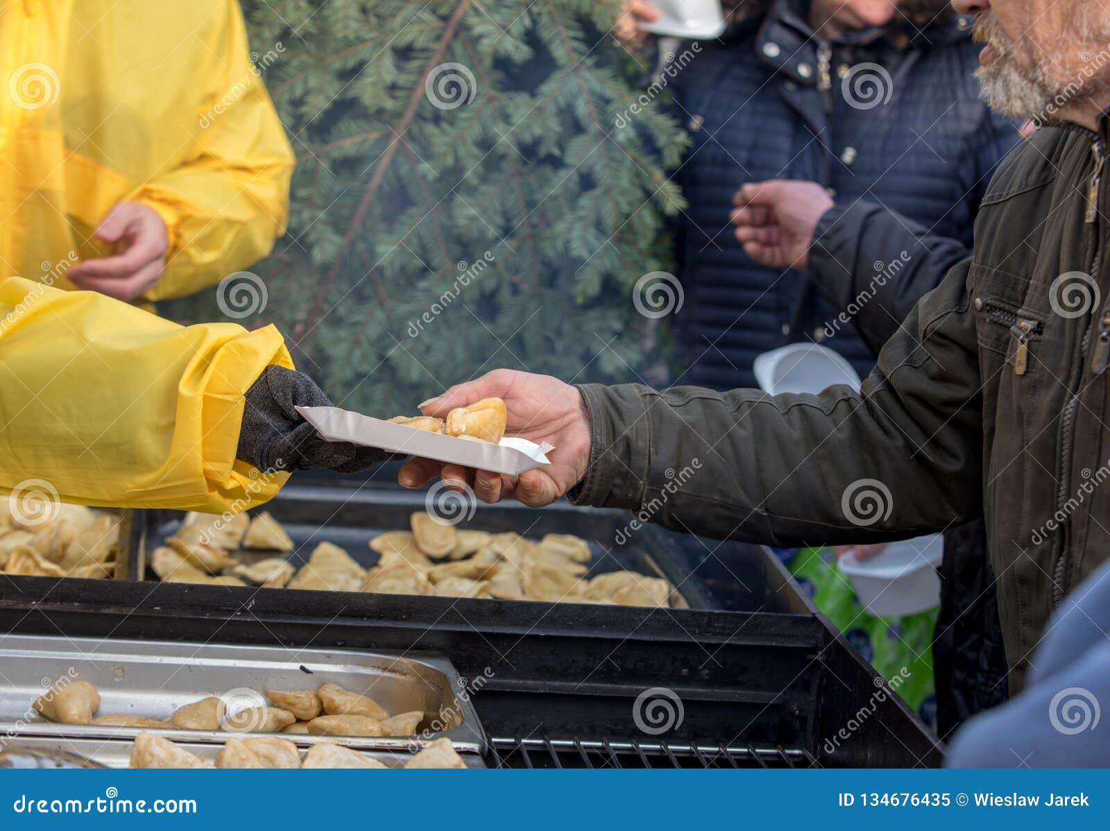 Warm Food for the Poor and Homeless. Stock Image - Image of feeding ...