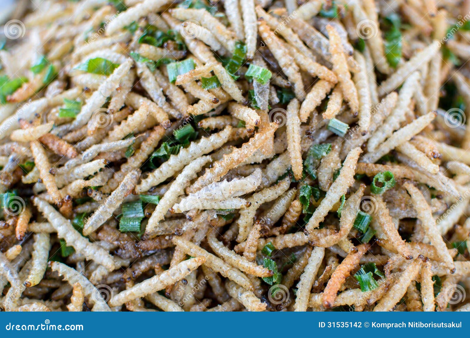 Worm fried stock photo. Image of meal, fried, asia, bugs - 31535142