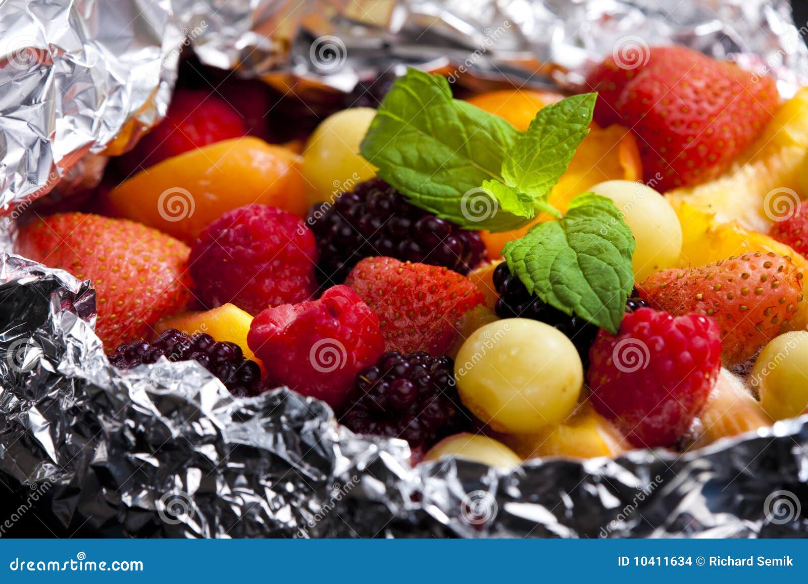 Warm fruit salad stock photo. Image of healthy, blackberries - 10411634