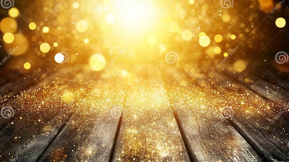 Warm Glow Behind Rustic Wooden Table, a Captivating Blend of Light and ...