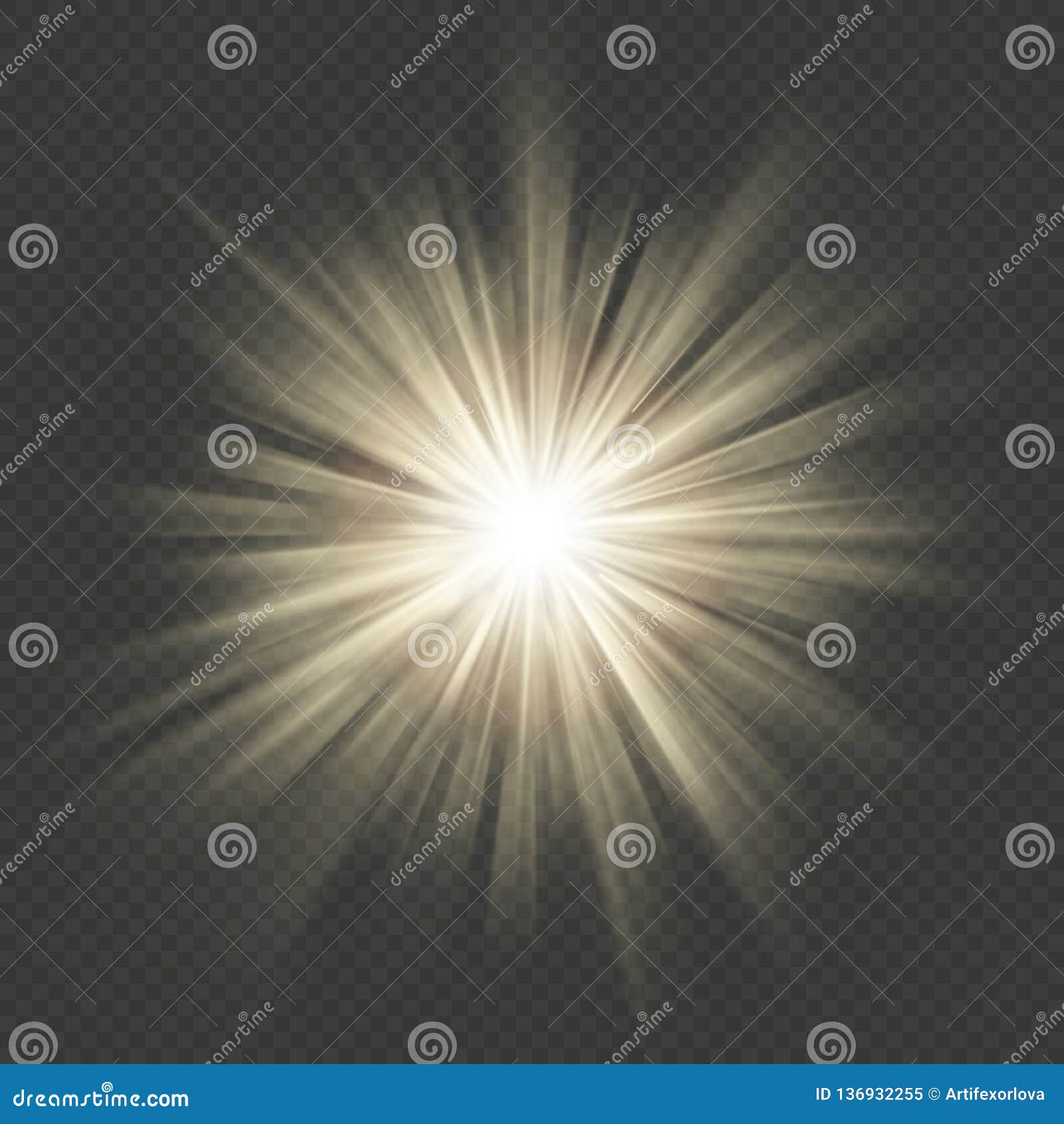 Warm Glow Star Burst Flare Explosion Transparent Light Effect. EPS 10 ...