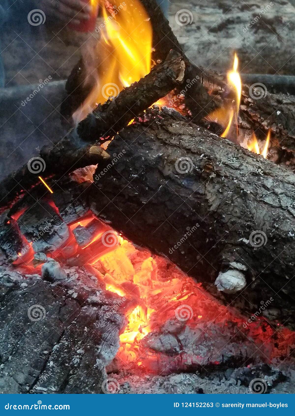 Fiery campfire flames stock image. Image of campfire - 124152263