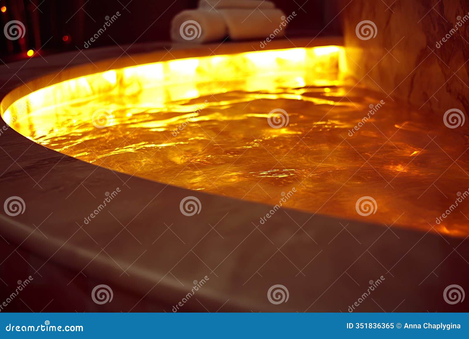 Warm Glowing Jacuzzi with Illuminated Water in a Luxurious Spa Setting ...
