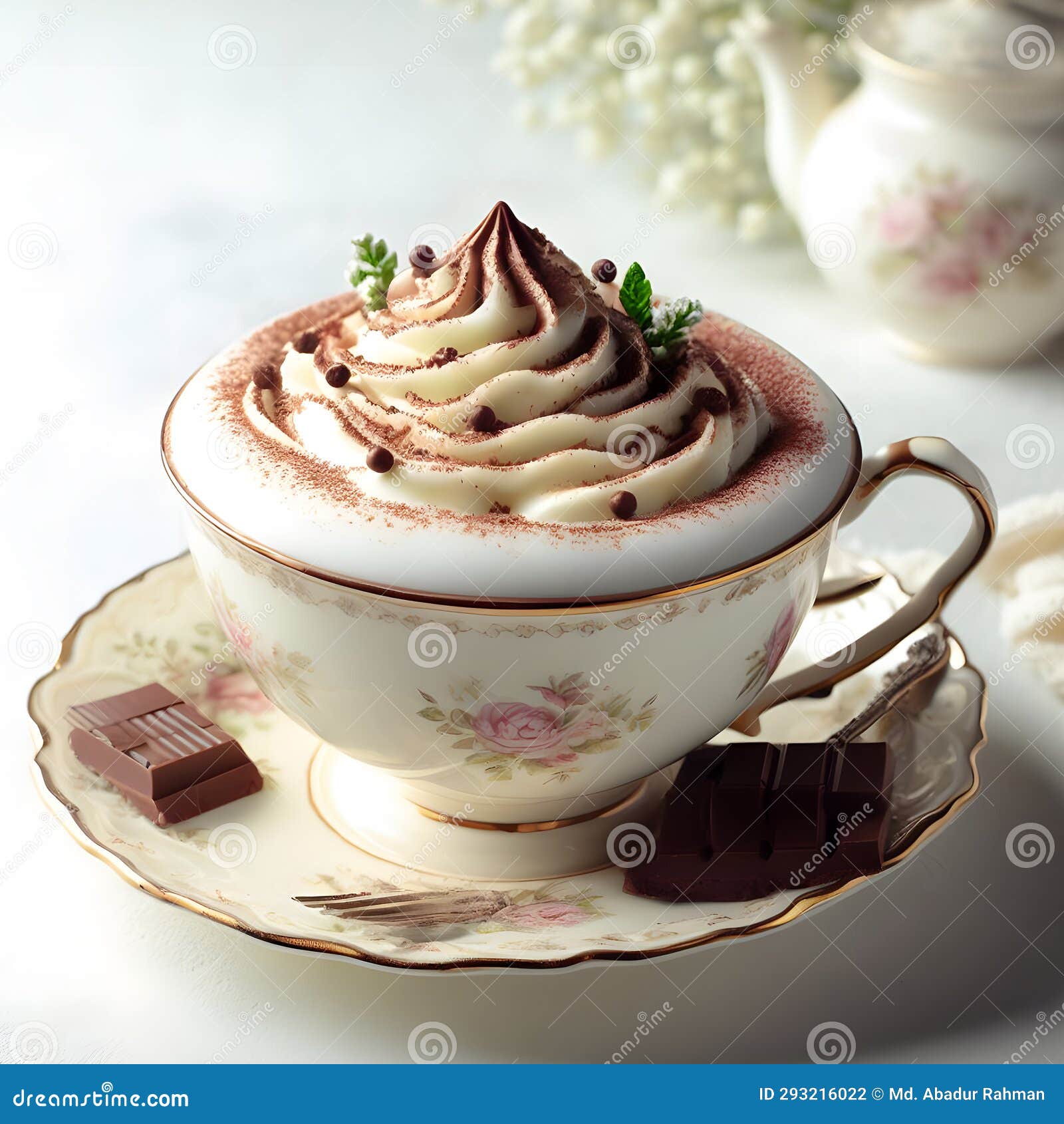 Warm Hug in a Cup with Decadent White Chocolate Latte Ai Generated ...