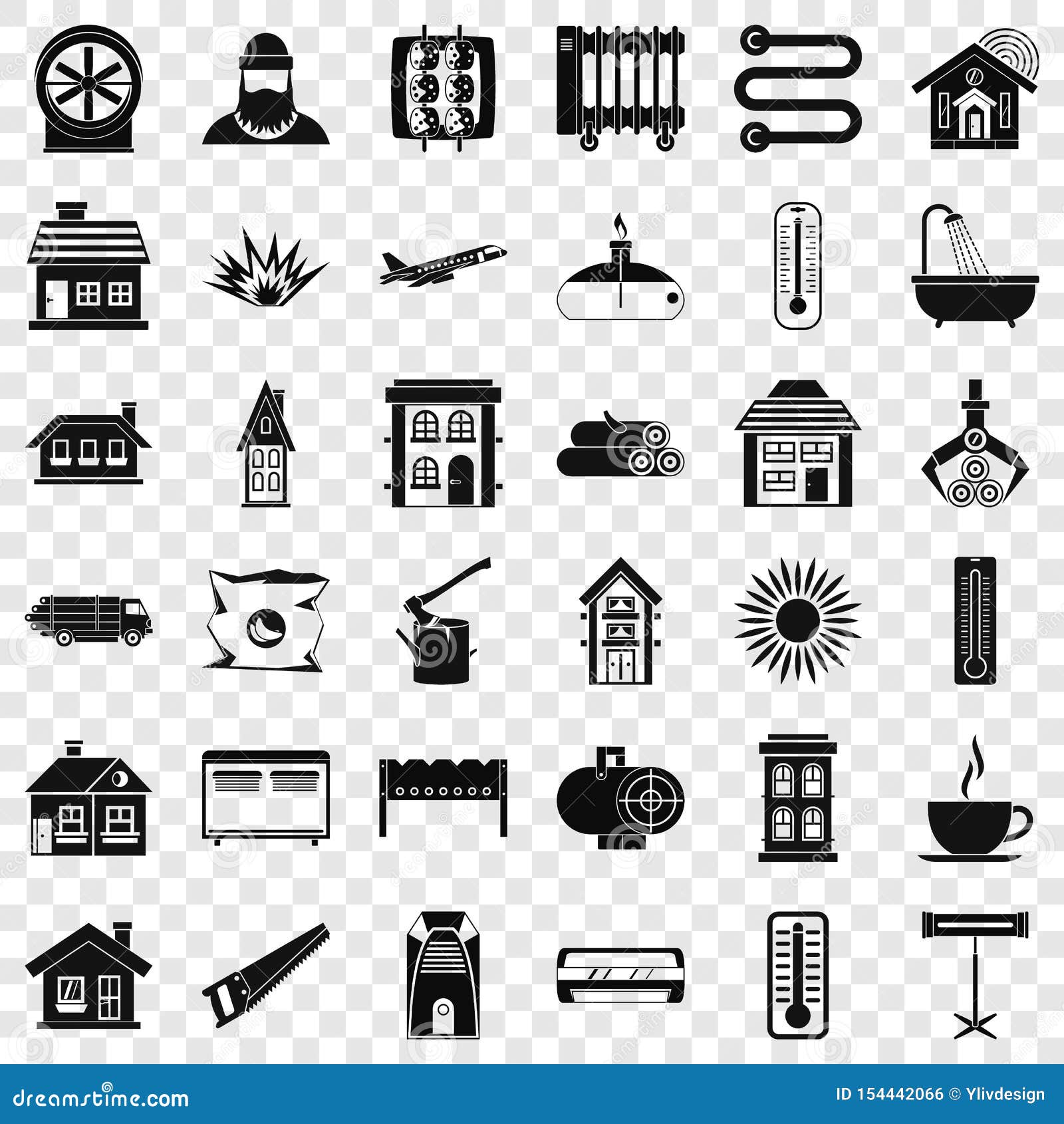 Warm Icons Set, Simple Style Stock Vector - Illustration of winter ...