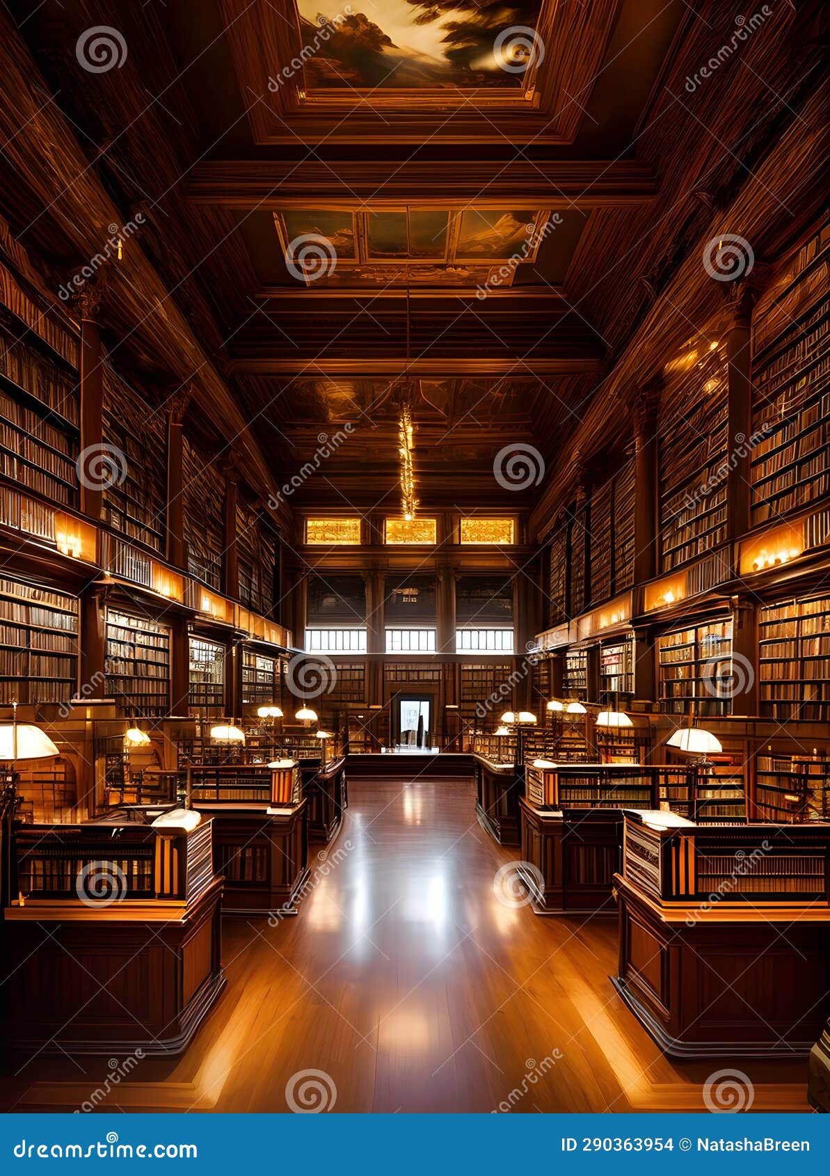 Comfy Interior Librarys Cozy Design. Stock Illustration - Illustration ...