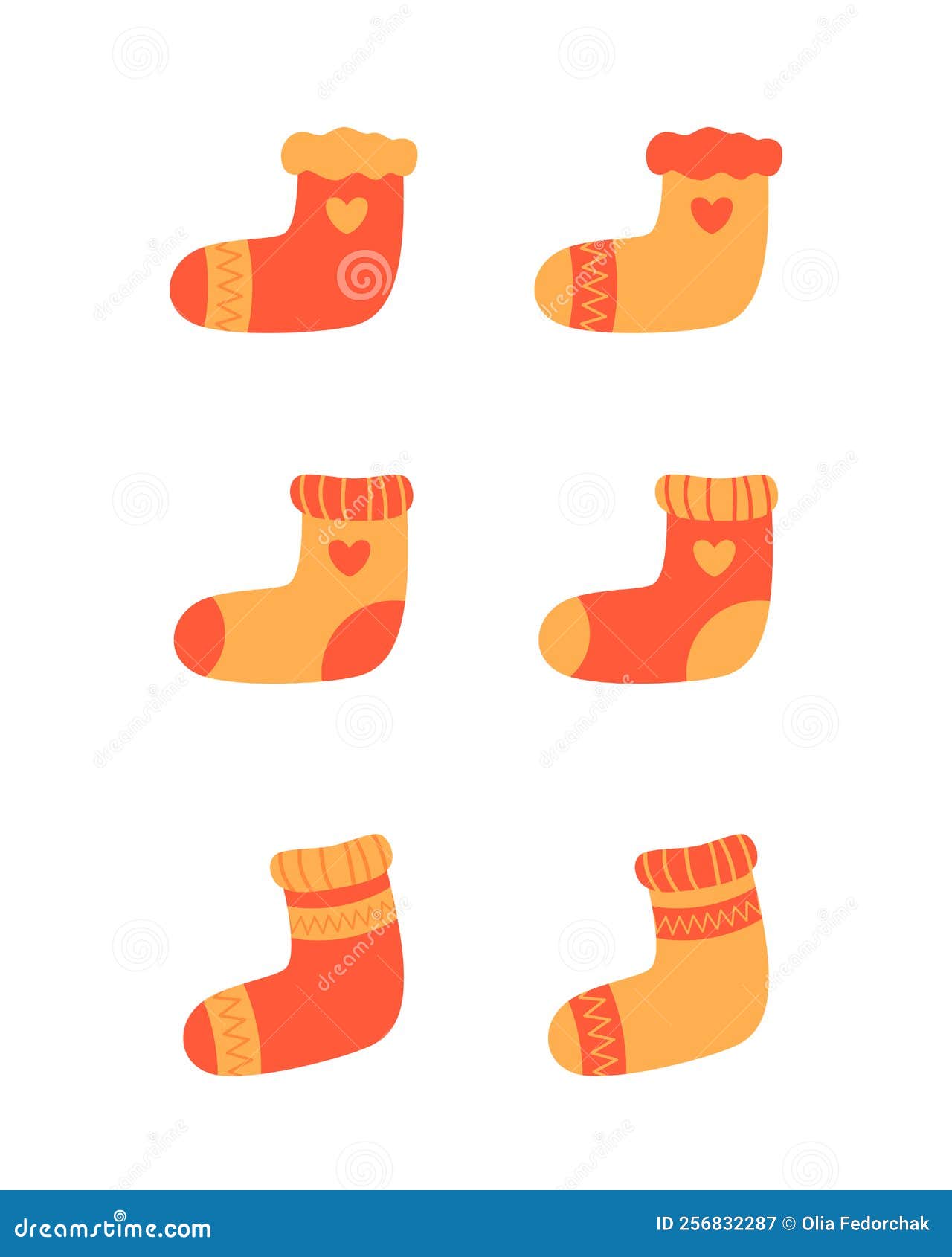 Warm Knit Socks. 3 Pairs of Socks. Winter Clothes. Vector Illustration ...
