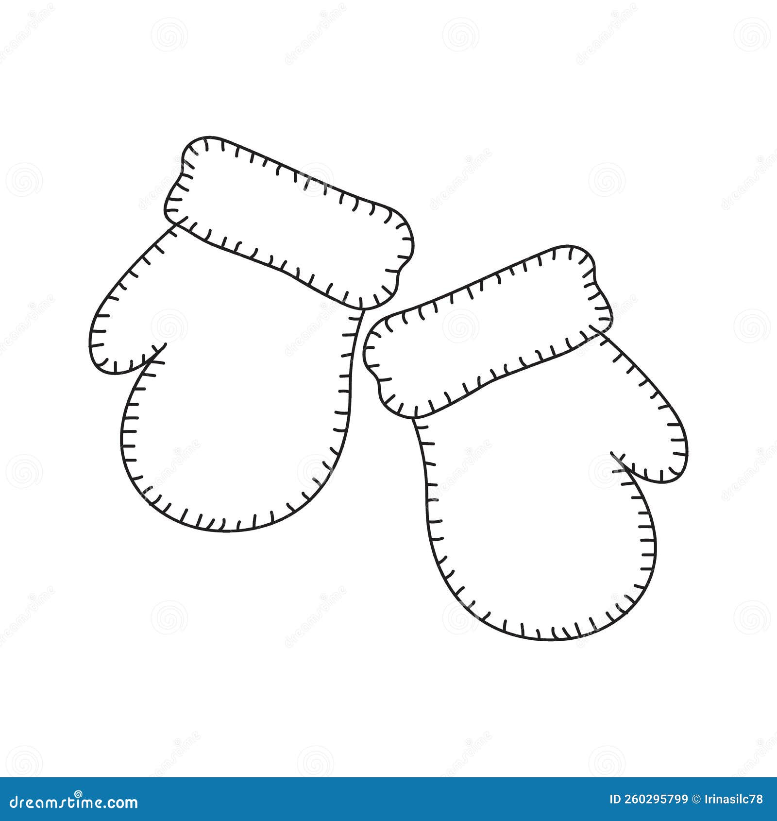 Warm Knitted Mittens Design Isolated on White Background Stock Vector ...