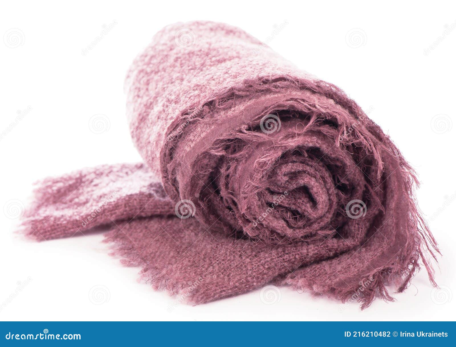 Warm Knitted Pink Scarf Isolated on White Background Stock Photo ...