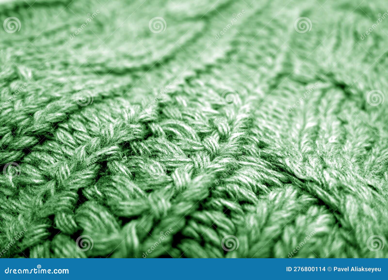 Warm Knitting Texture with Blur Effect in Green Tone Stock Photo ...