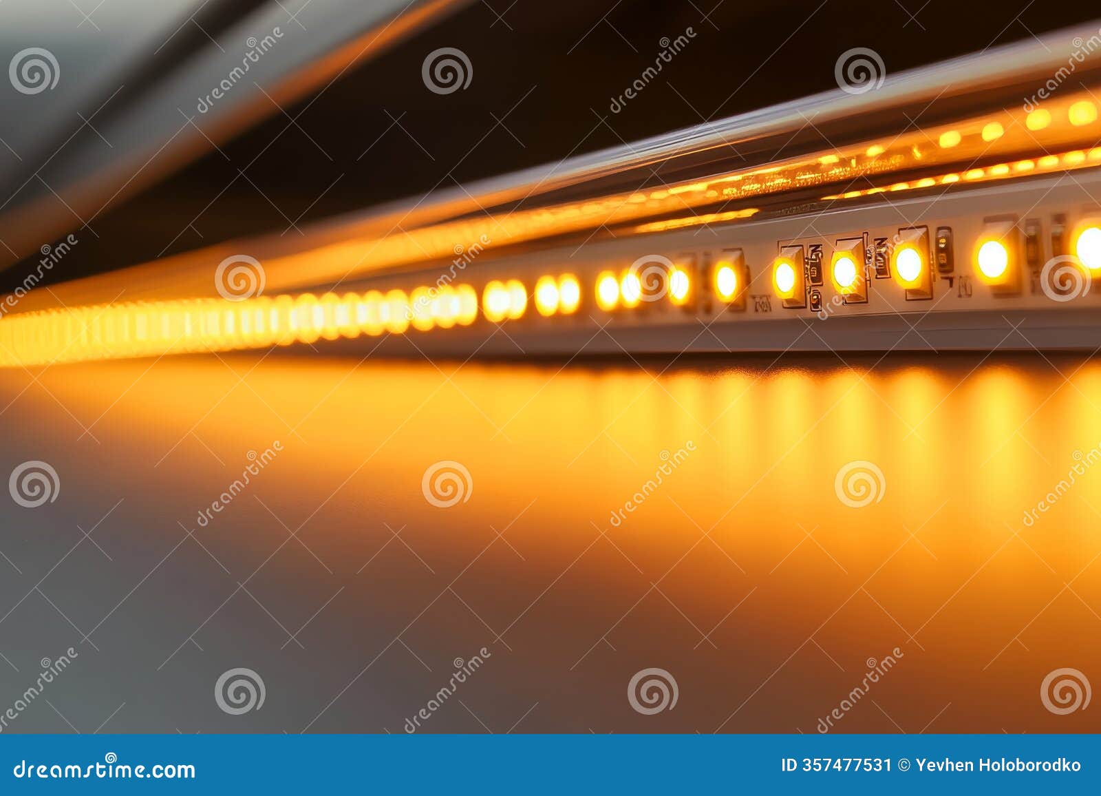 Warm Led Strip Lights in Aluminum Channel Diffuser for Elegant ...