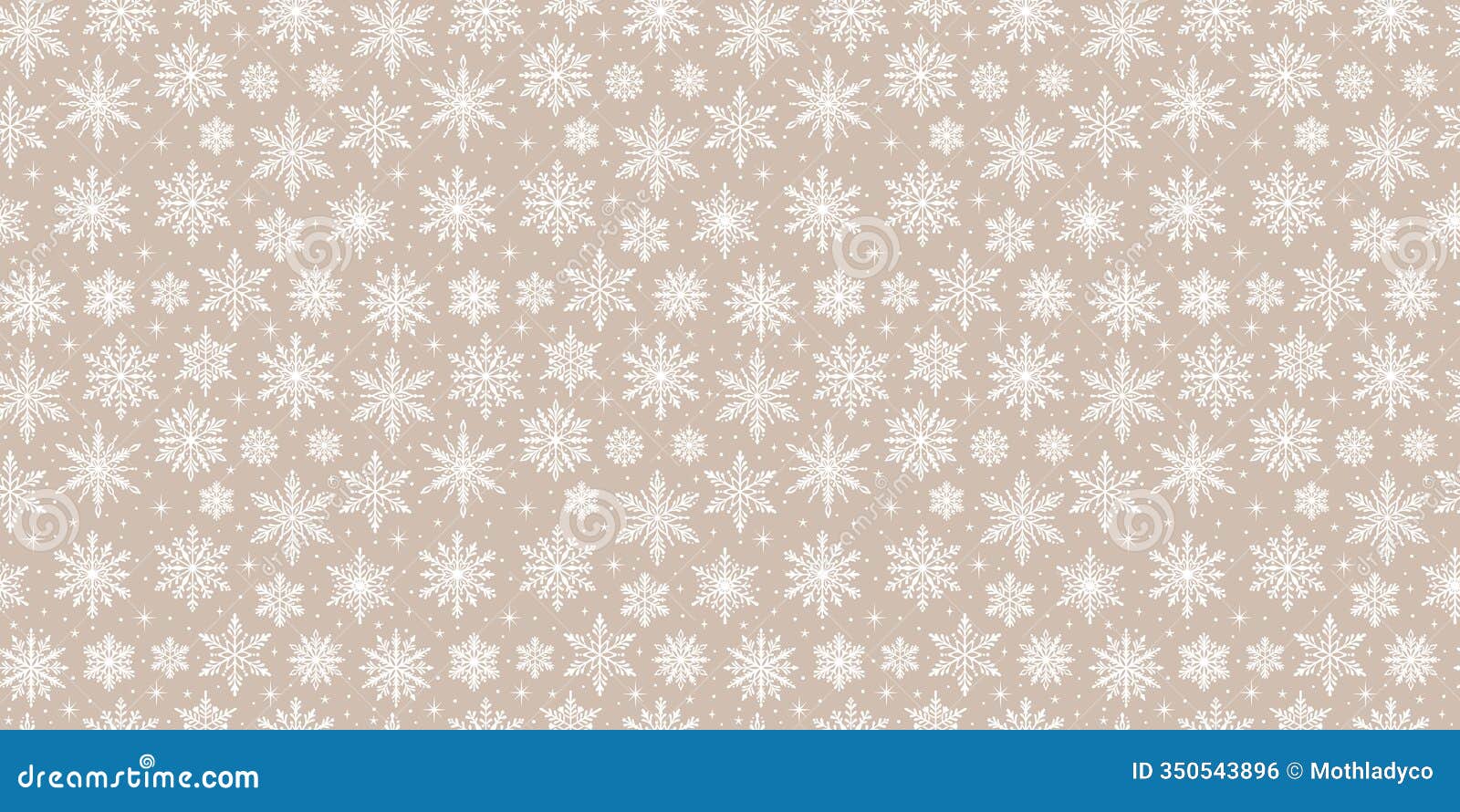 Warm Light Neutral Winter Snowflake Vector Pattern Background, Holiday ...