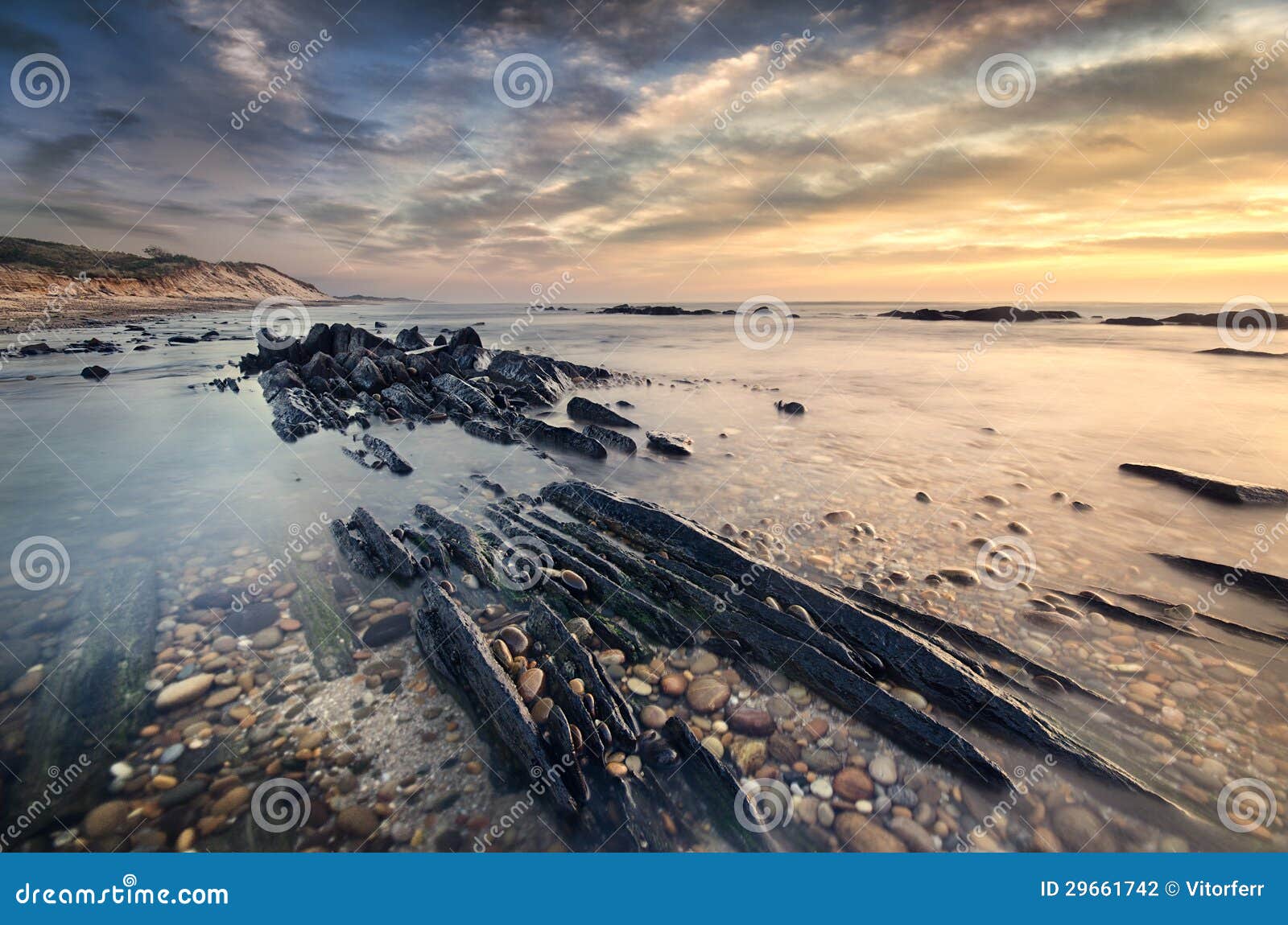 Warm Light, Remote and Wild Beach Scene Stock Photo - Image of horizon ...