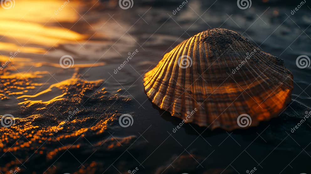 Warm Light Shines on the Fragile Seashell Formations Stock Photo ...
