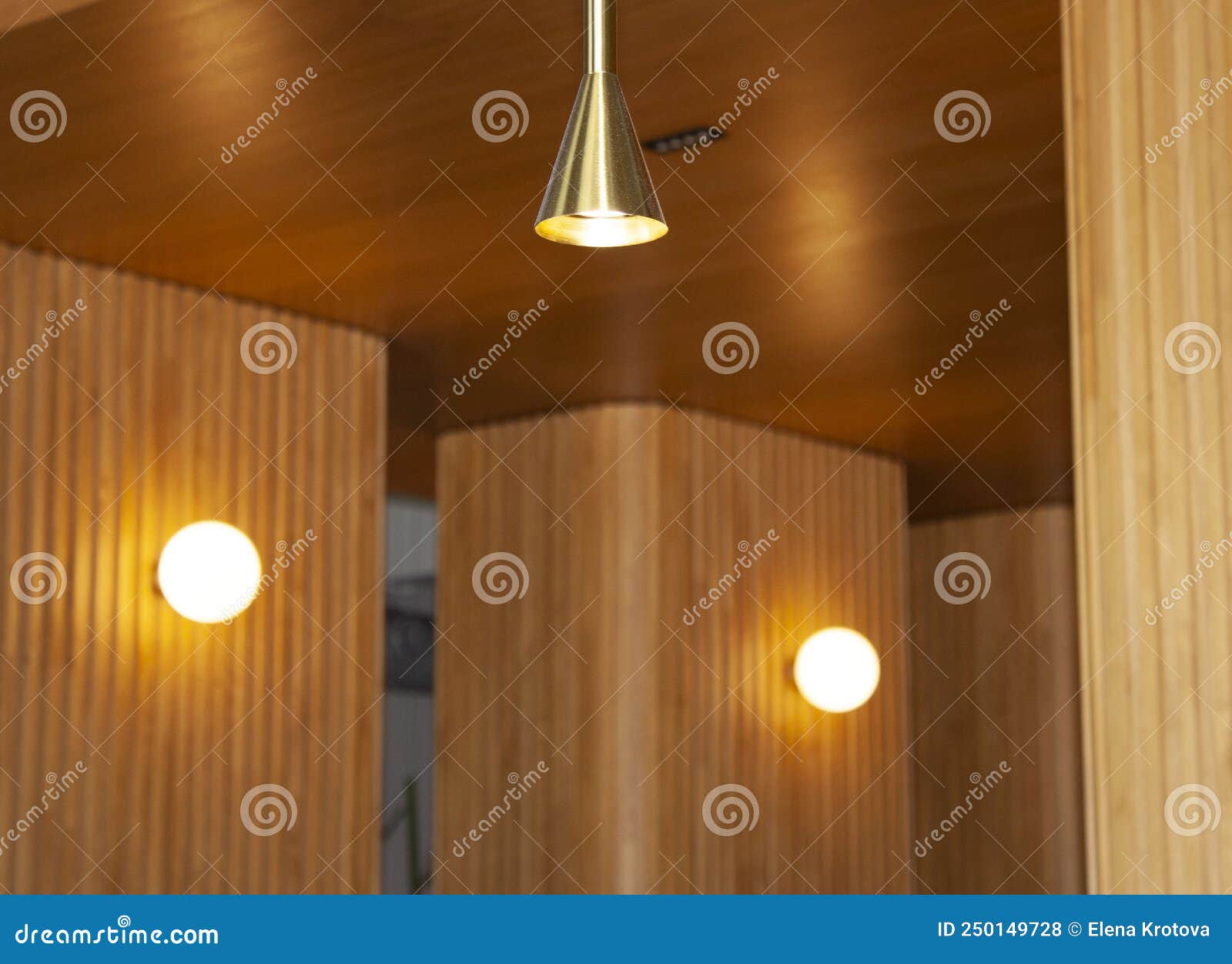 Warm Lighting Modern Ceiling Lamps in the Cafe and Interior Decoration ...