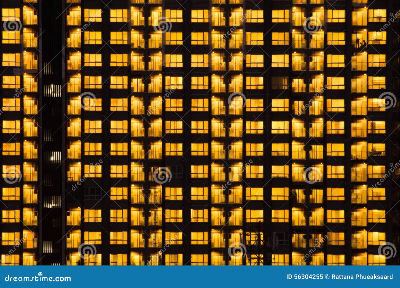 Warm Night Light Building Pattern Stock Image - Image of window, yellow ...