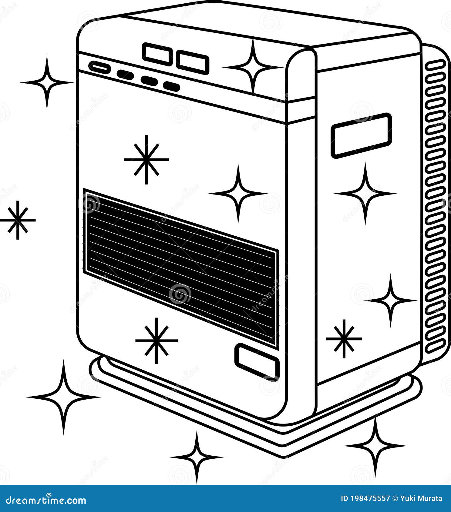Warm Oil heater outline stock vector. Illustration of expression ...