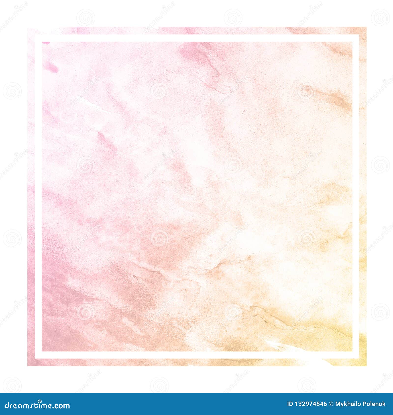 Warm Orange Hand Drawn Watercolor Rectangular Frame Background Texture ...