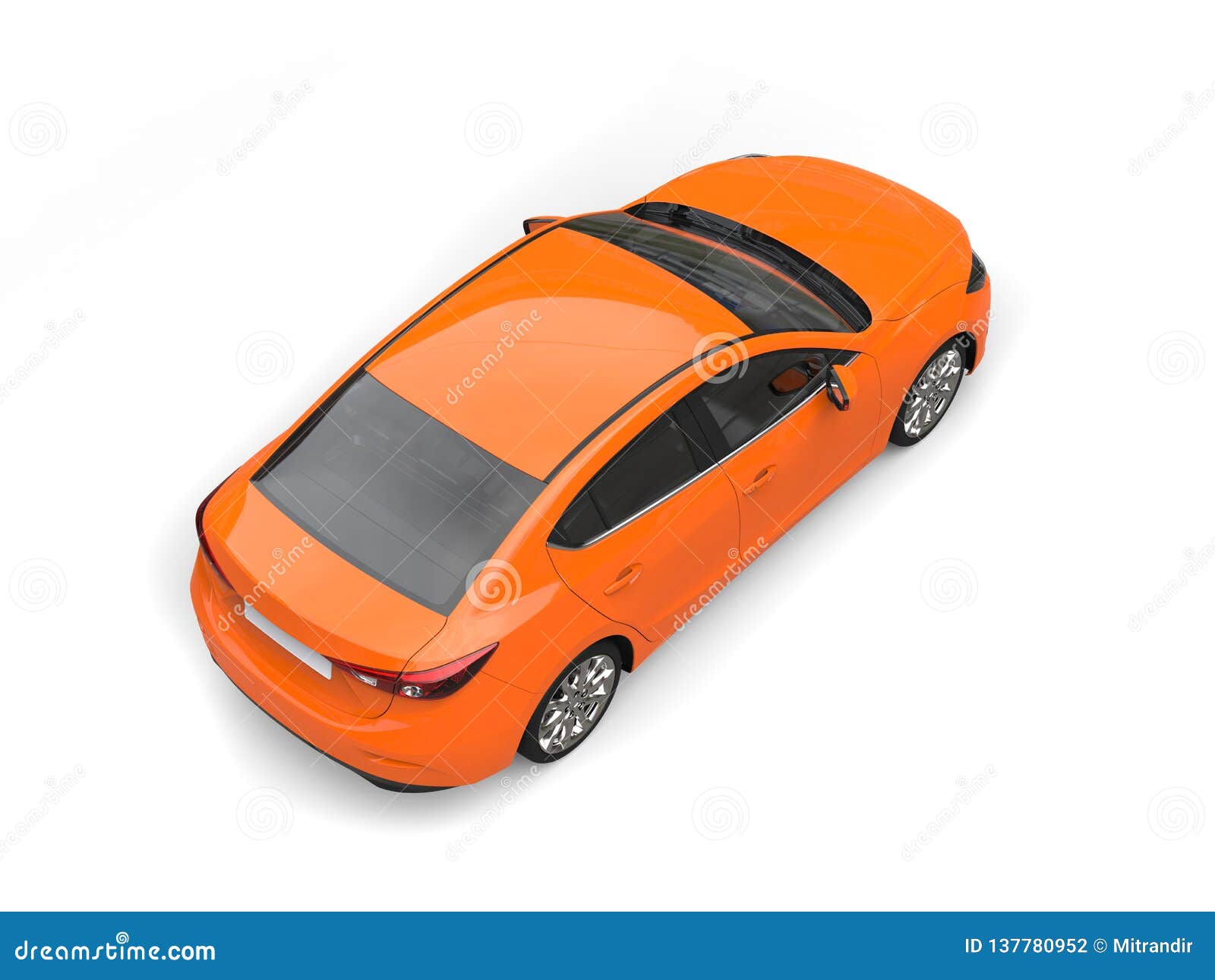 Car Overhead View Of Orange