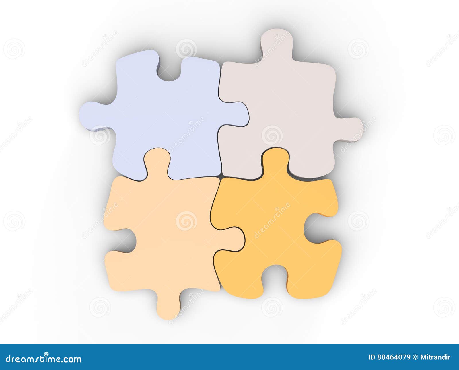Warm Pastel Four Piece Puzzle Set Stock Illustration - Illustration of ...