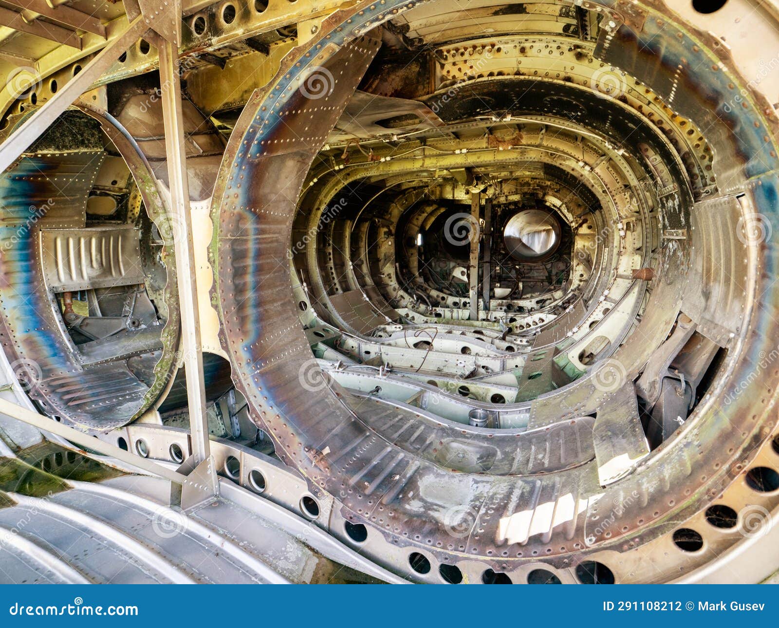 Warm Plane View from the Back Inside the Plane without Jet Engine ...