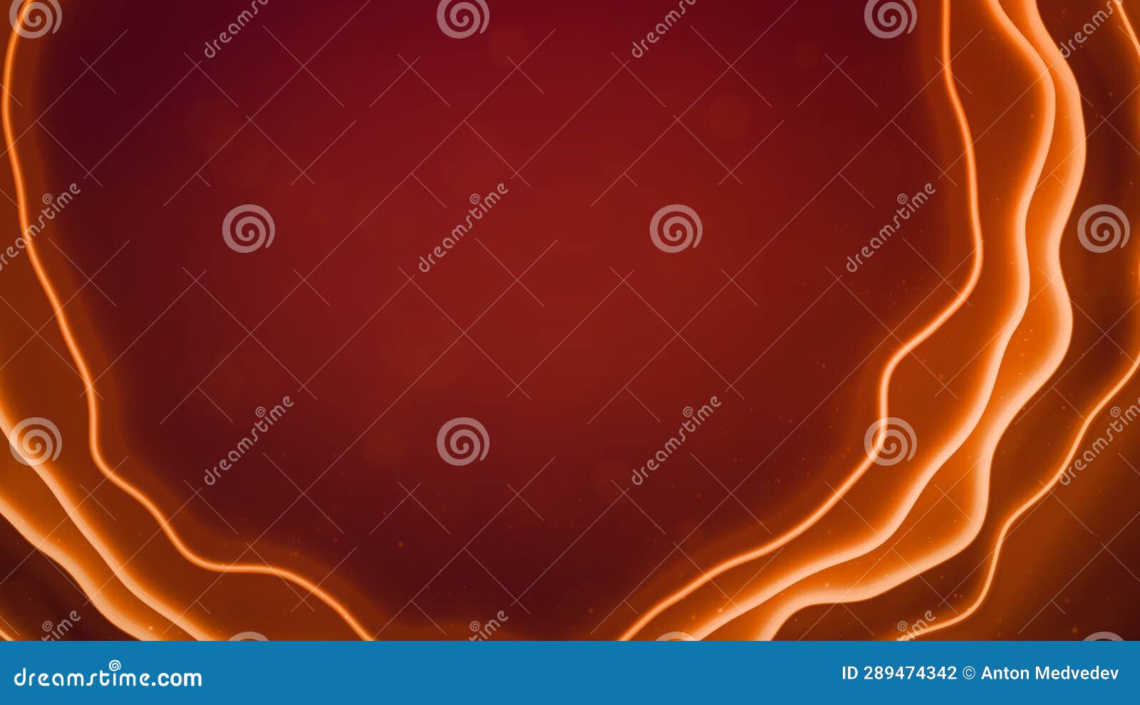 Warm Red - Orange Winking Curved Forms - Abstract 3D Rendering Stock ...