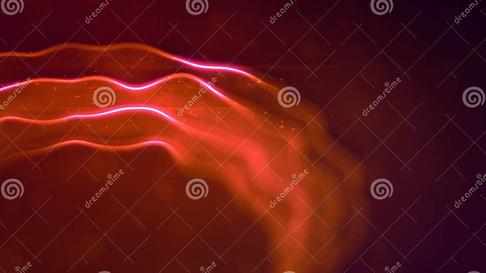 Warm Red - Orange Winking Delicate Forms - Abstract 3D Rendering Stock ...