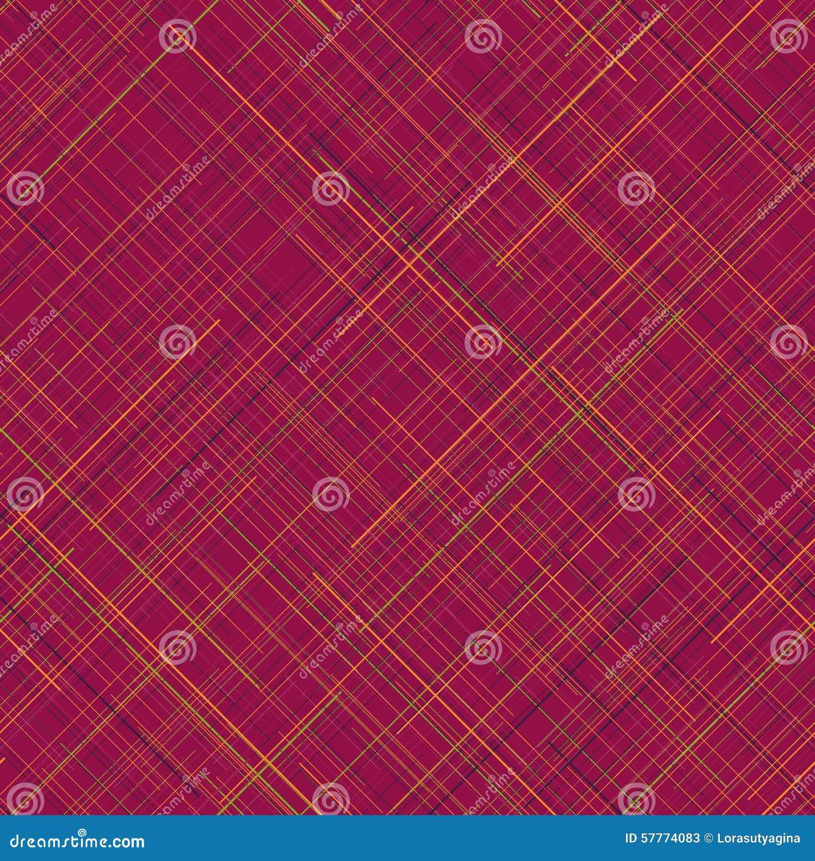 Warm Seamless Pattern. Random Lines. Vibrant Colors. Plaid Abstract ...