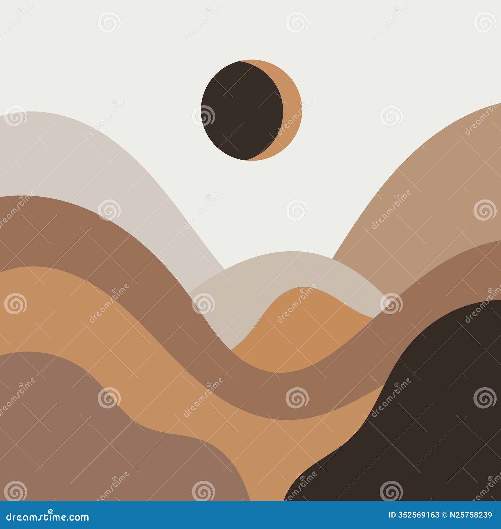 Warm Shades of Rolling Mountains with a Blackout. the Horizontal ...