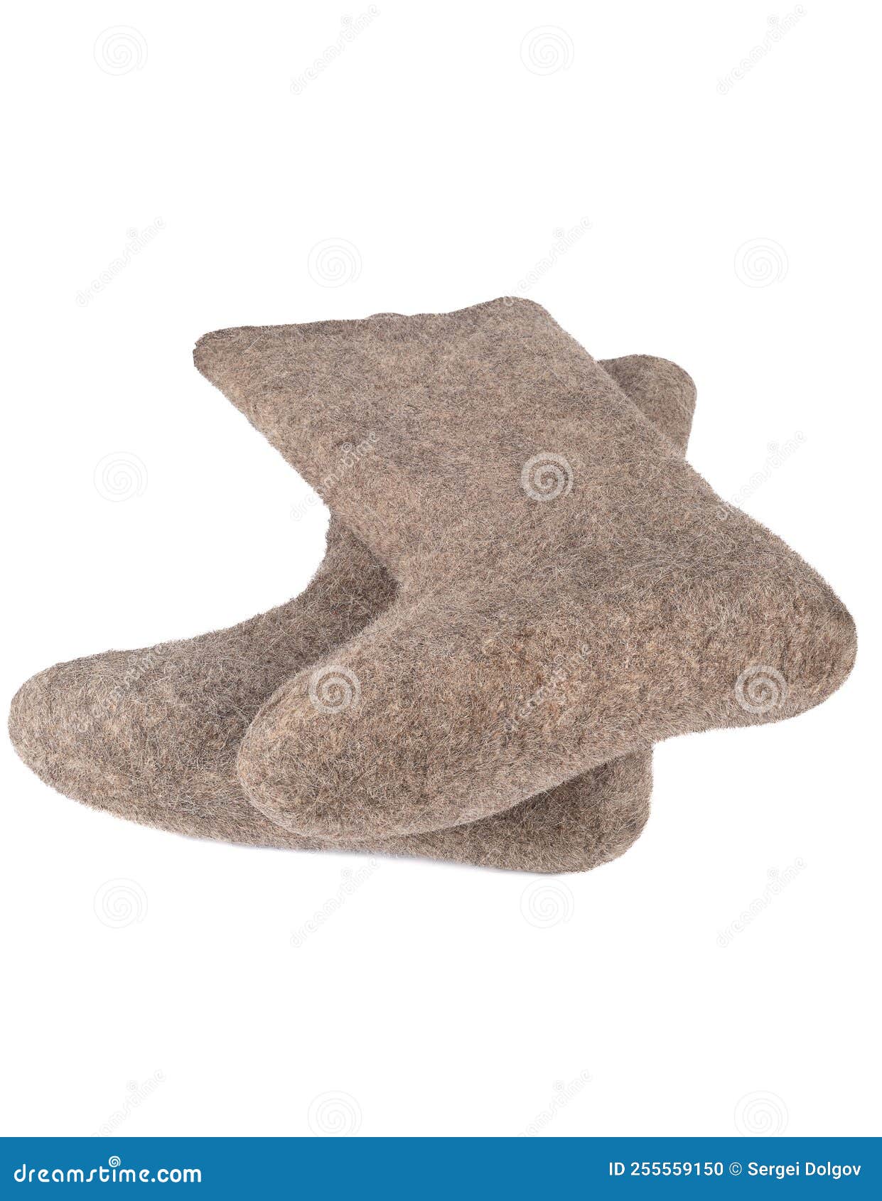 Warm Shoes for Cold Winter. Felt Boots on a White Background Stock ...