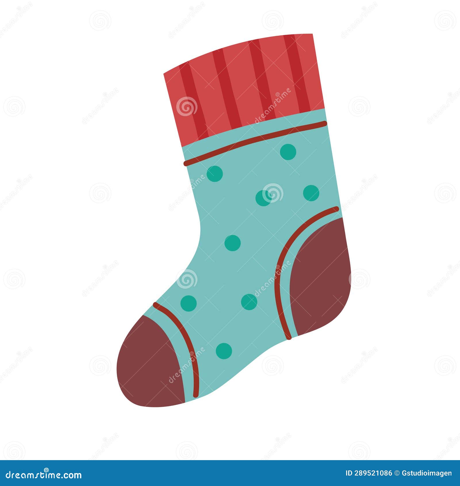 Red Warm Sock. Classic Hosiery Cartoon Icon Vector Illustration ...